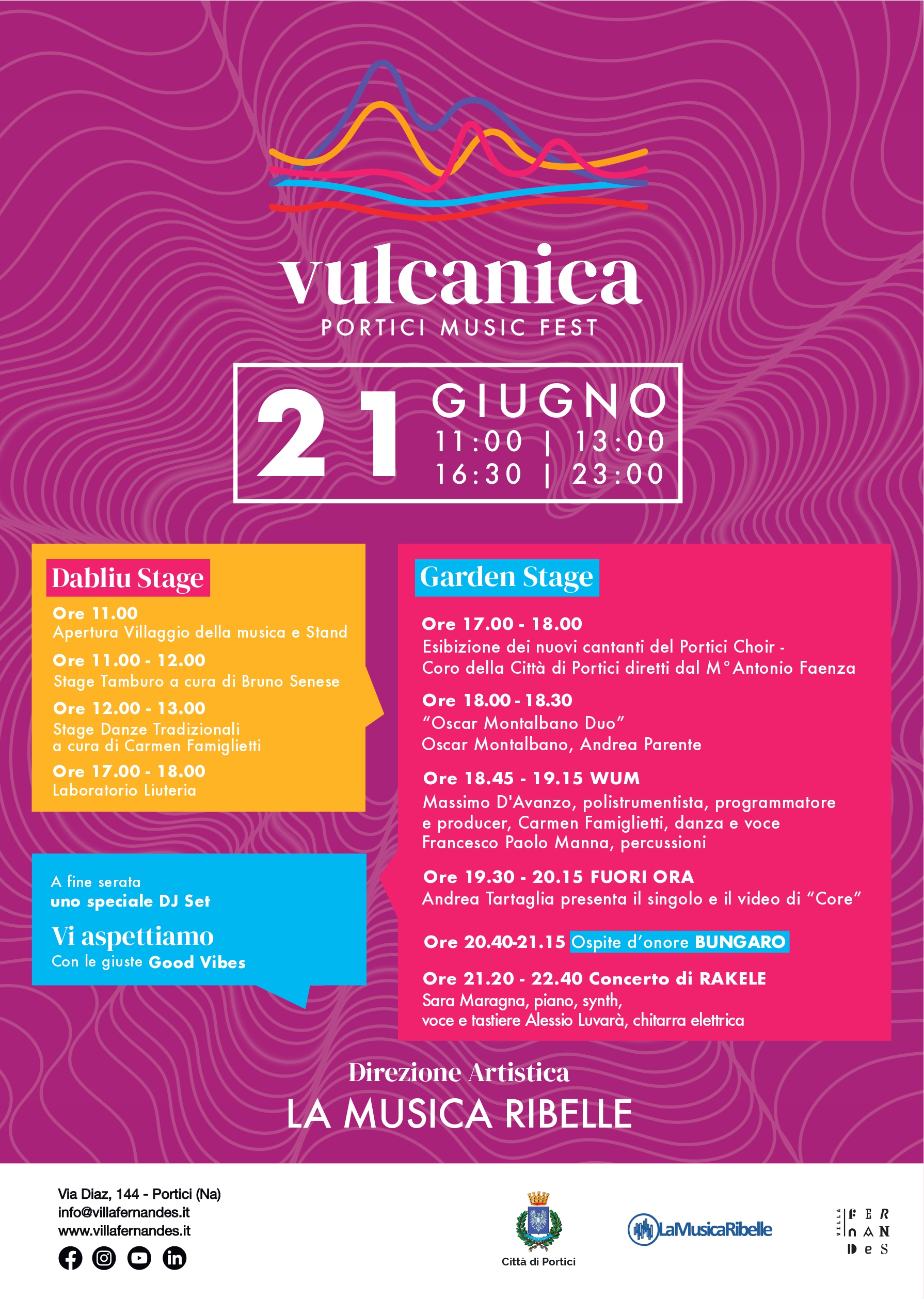 EVENTO - "Vulcanica - Portici Music Fest", presenti Rakele e Bungaro